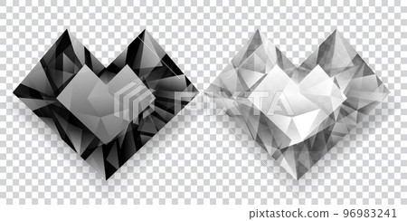 Two crystal hearts - Stock Illustration [96983241] - PIXTA