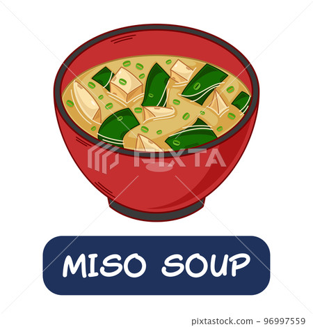 cartoon miso soup, japanese food vector... - Stock Illustration ...