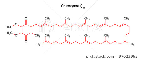Coenzyme Q10 molecular structure. Coenzyme Q10,...-插圖素材 [97023962 ...
