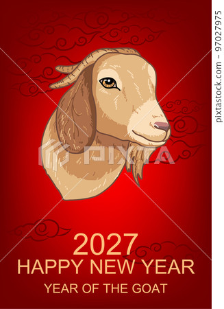 Hand-drawn goat, zodiac sign, Chinese... - Stock Illustration [97027975 ...