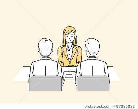 Illustration of a young woman receiving an... - Stock Illustration ...