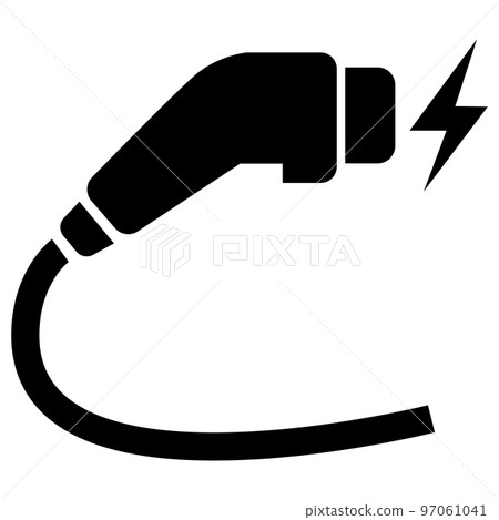 Charger connector icon on white background.... - Stock Illustration ...