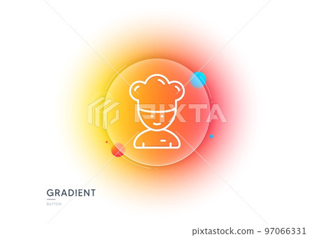 Cooking chef line icon. Gradient blur button...-插圖素材 [97066331] - PIXTA圖庫
