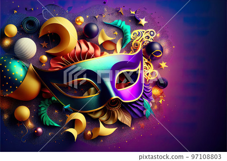bright colored carnival mask on the background... - Stock Illustration ...