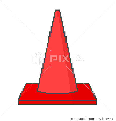 Dot picture _ triangular cone (red) - Stock Illustration [97145673] - PIXTA