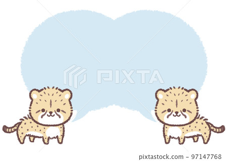 Multiple cheetah cubs and speech bubble - Stock Illustration [97147768 ...