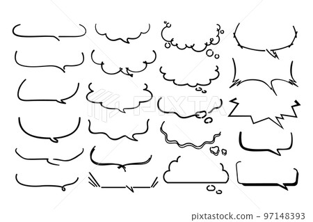 Lower half half speech bubble set (thick line... - Stock Illustration ...
