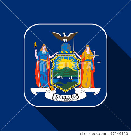 New York state flag. Vector illustration. - Stock Illustration ...