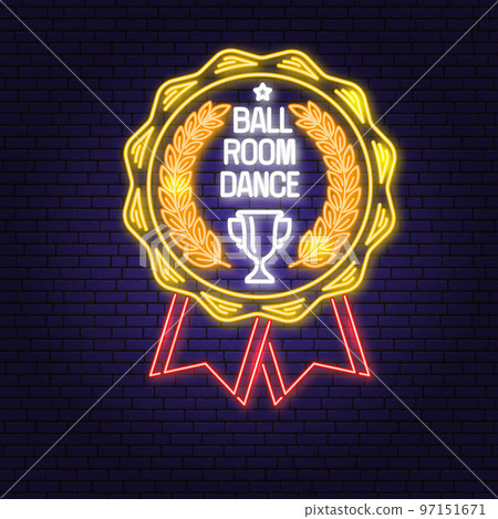 Ballroom dance sport club Bright Neon Sign.... - Stock Illustration ...