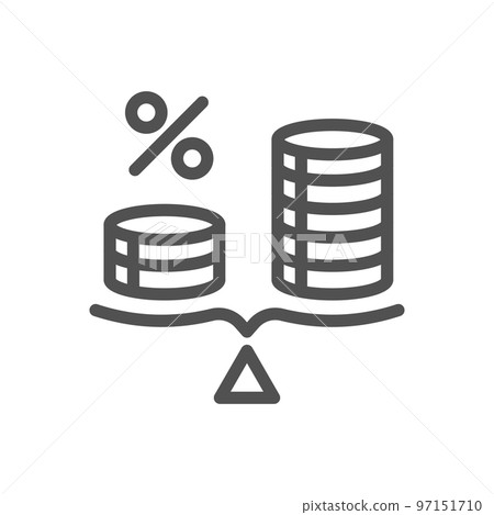Inflation line icon. Devaluation of savings.... - Stock Illustration ...