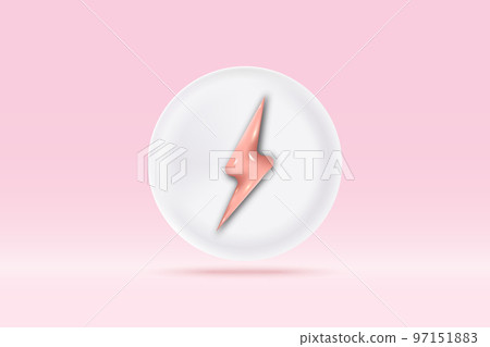 3d thunder bolt flash lightning symbol Isolated...-插圖素材 [97151883 ...