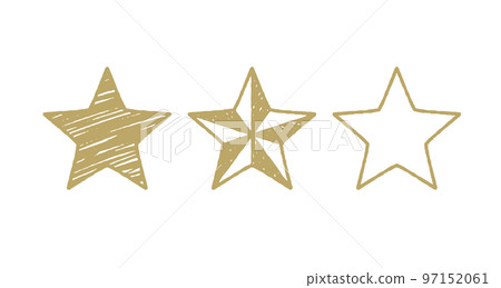 Hand-drawn stars, three stars, simple and cute... - Stock Illustration ...