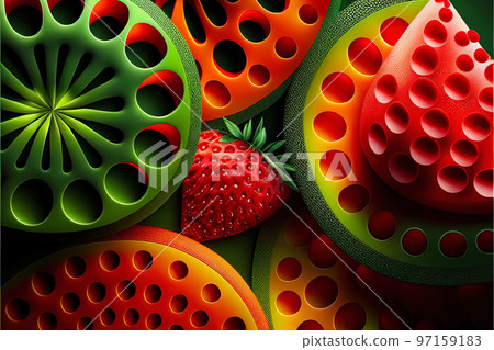 super bright fruits, abstract still life of...-插圖素材 [97159183] - PIXTA圖庫