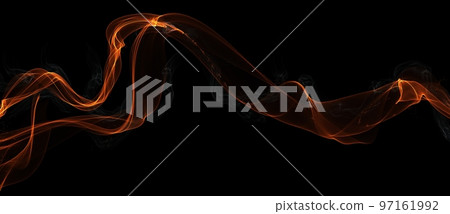 Abstract fire, flames on black background. Wavy...-插圖素材 [97161992 ...
