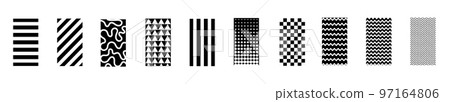 set of monochrome patterns. Simple geometric... - Stock Illustration ...