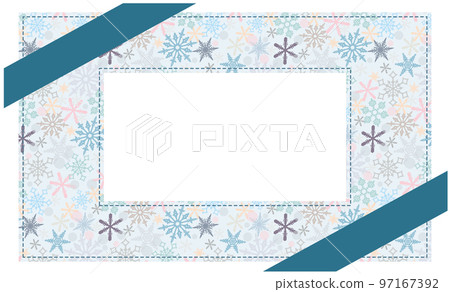 Snowflake pattern pattern frame rectangle - Stock Illustration ...