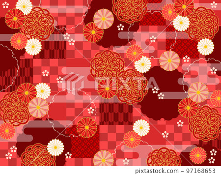 Japanese pattern of chrysanthemum and braid,... - Stock Illustration ...