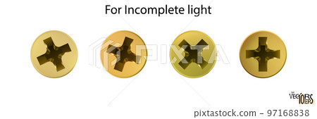 Gold light self-tapping screws set. Twisted in... - Stock Illustration ...