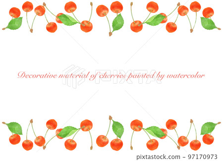 Decorative material with a cherry motif - Stock Illustration [97170973 ...