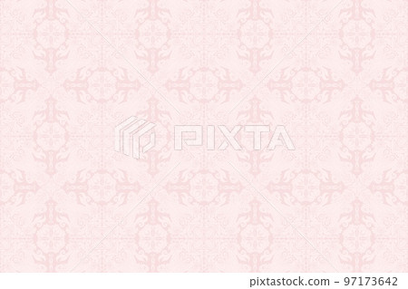 Pastel pink cute damask pattern - Stock Illustration [97173642] - PIXTA