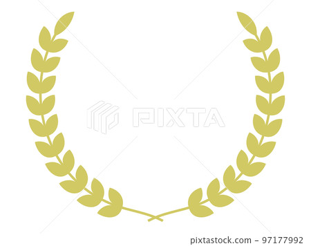 Golden laurel emblem - Stock Illustration [97177992] - PIXTA