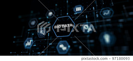 Big data abstract world and globe icon. Big... - Stock Illustration ...