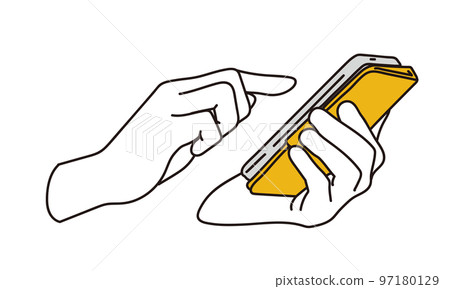 Women handling smartphone hand - Stock Illustration [97180129] - PIXTA