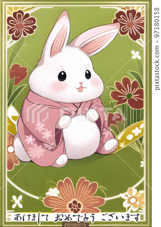 Rabbit New Year's card 18 - Stock Illustration [97180158] - PIXTA