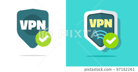 VPN icon vector secure shield sign or virtual... - Stock Illustration ...