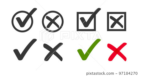 Square checkbox check mark pictogram handdrawn... - Stock Illustration ...