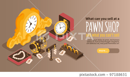 Pawn Shop Isometric Horizontal Banner-插圖素材 [97188631] - PIXTA圖庫