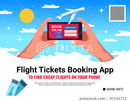 Flight Tickets Booking Background - Stock Illustration [97191752] - PIXTA