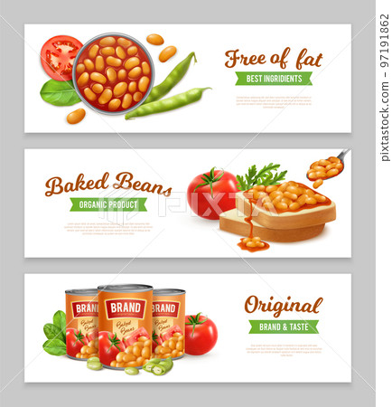 Baked Beans Banners Set - Stock Illustration [97191862] - PIXTA