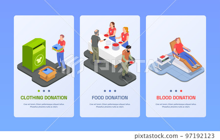 Volunteering Vertical Banners Set - Stock Illustration [97192123] - PIXTA