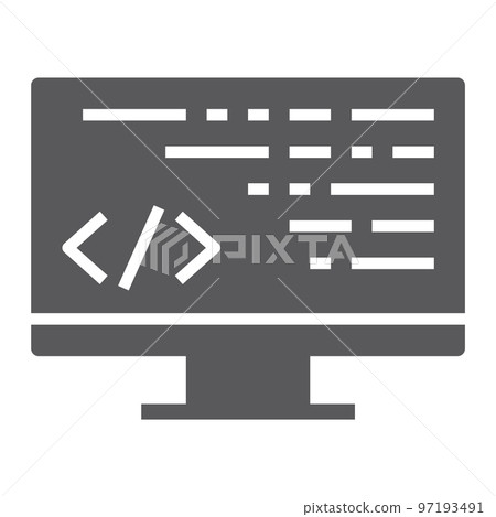 Coding glyph icon, programming and development,... - Stock Illustration [97193491] - PIXTA
