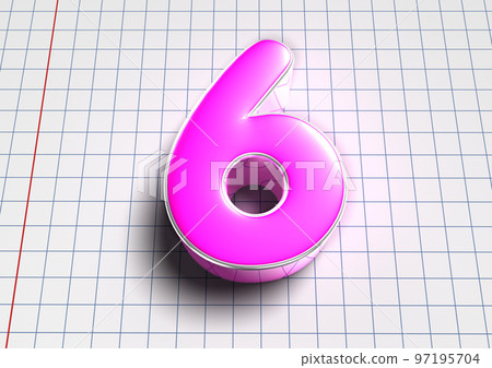 Number 6 pink 3D. - Stock Illustration [97195704] - PIXTA