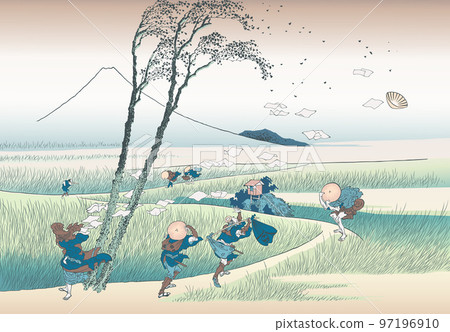 Sunshu Ejiri Thirty-six Views of Mount Fuji - Stock Illustration [97196910] - PIXTA