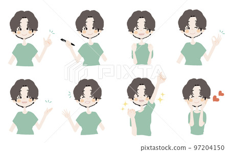 [Recommended, holding a pen, guts, OK, please,... - Stock Illustration ...