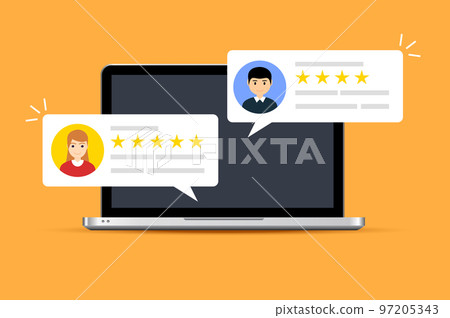 User reviews online. Customer feedback review... - Stock Illustration ...