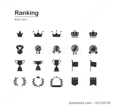 Ranking icon set (black) - Stock Illustration [97210576] - PIXTA