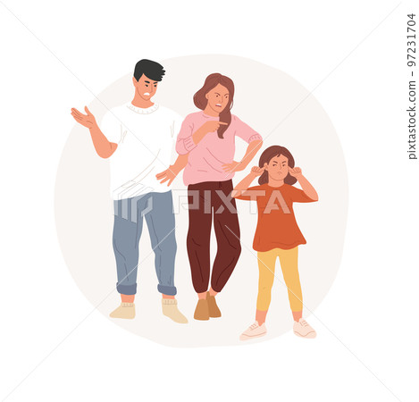 Arguing with parents isolated cartoon vector... - Stock Illustration ...