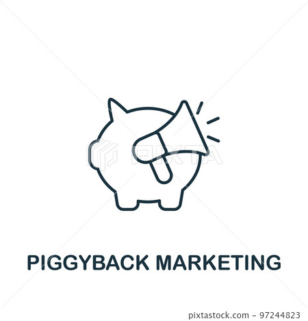 Piggyback Marketing icon. Monochrome simple... - Stock Illustration ...