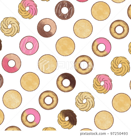 Watercolor style hand drawn donut square... - Stock Illustration ...