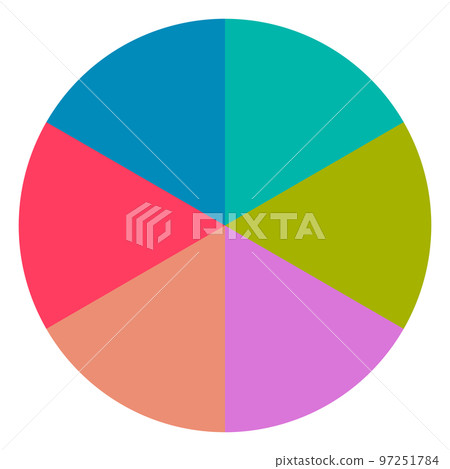 Pie chart with 6 divisions - Stock Illustration [97251784] - PIXTA