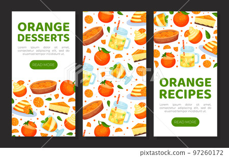 Orange Fruit Food Design with Sweet Dessert...-插圖素材 [97260172] - PIXTA圖庫