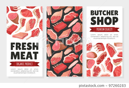 Meat Products Banner Design with Beef Steak,... - Stock Illustration ...
