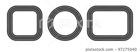 Auto tire tread rectangle and circle frame. Car... - Stock Illustration ...