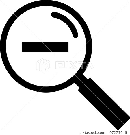 Magnifying glass and minus sign simple icon - Stock Illustration ...
