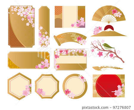 Sakura spring Japanese style frame - Stock Illustration [97276807] - PIXTA