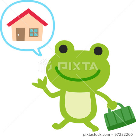 frog character going home - Stock Illustration [97282260] - PIXTA